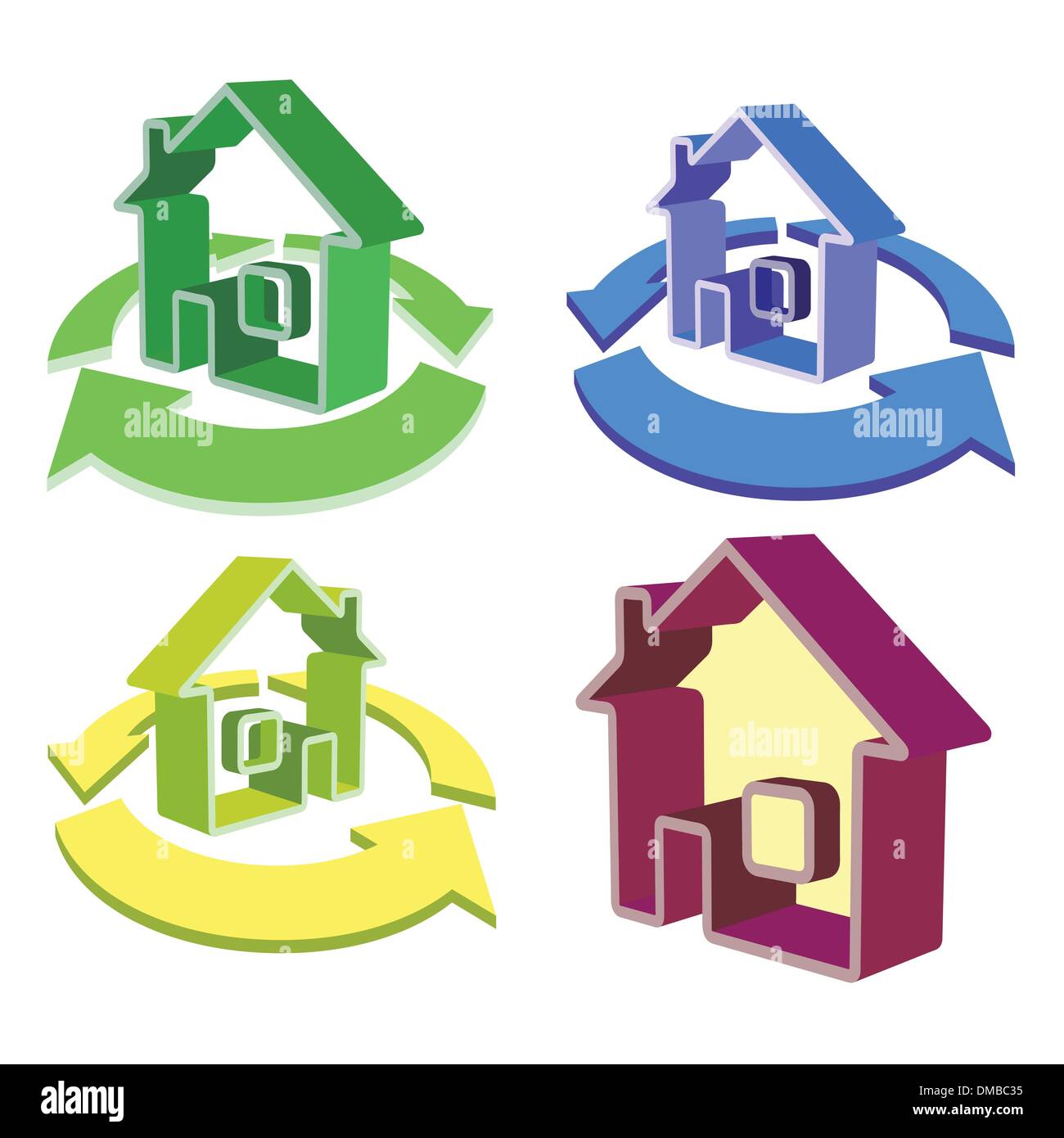 house and cycled arrows icons Stock Vector Image & Art - Alamy