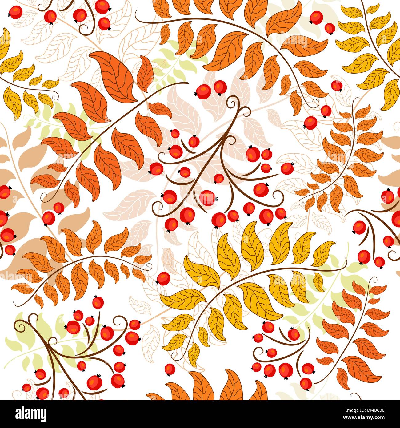 Rowanberry branch pattern Stock Vector Images - Alamy