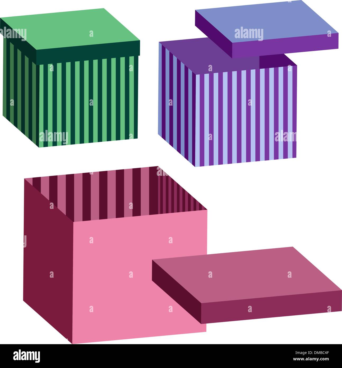 Striped boxes hi-res stock photography and images - Alamy