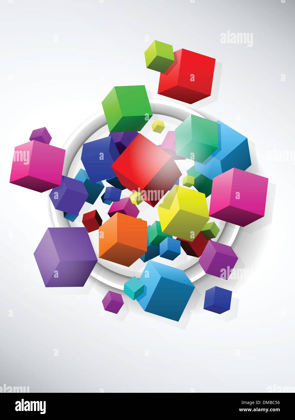 Colorful Flying Cubes Background Stock Vector Image & Art - Alamy