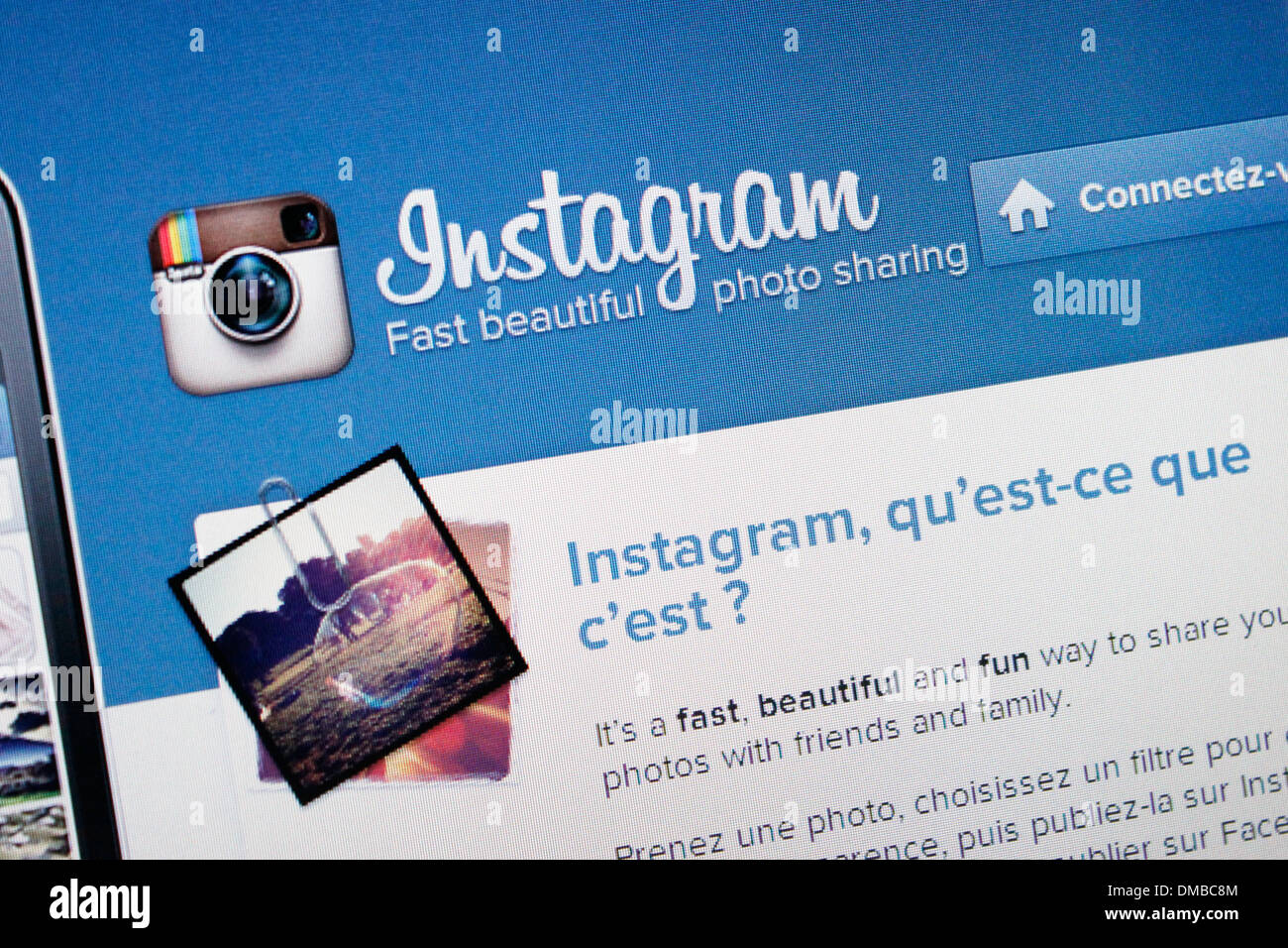 Website of the application Instagram for phone Stock Photo - Alamy
