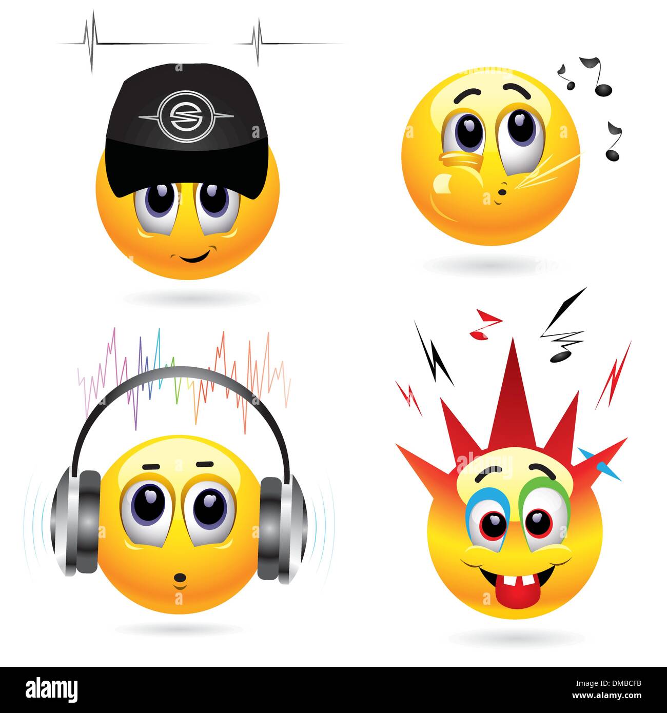 Rave music smiley face Stock Vector Images - Alamy
