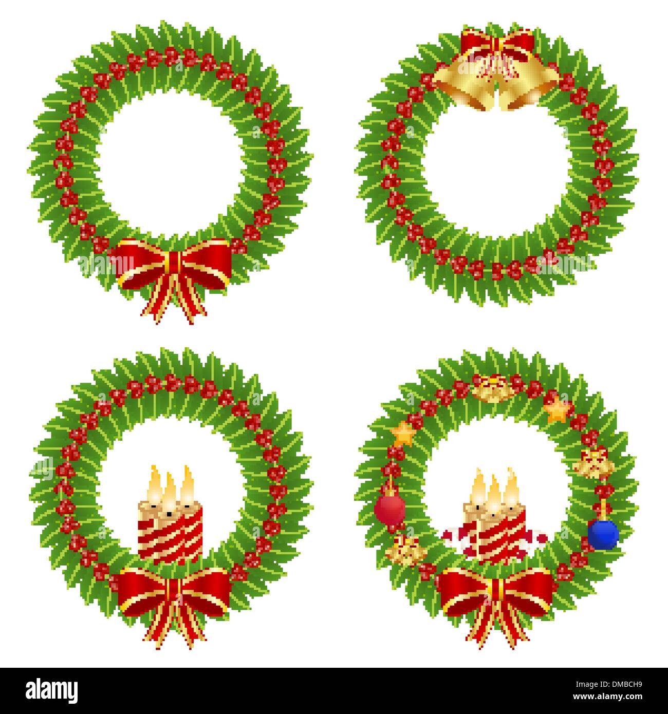 Red candles holly Stock Vector Images - Alamy