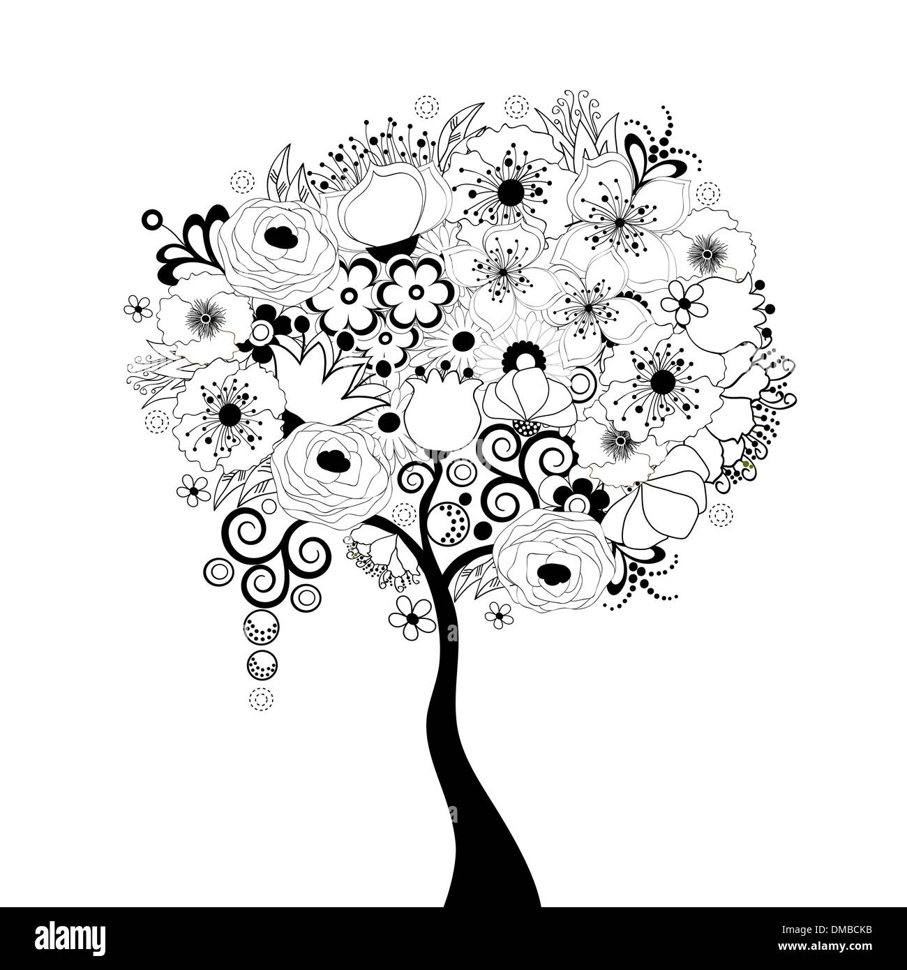 Flourish tree Black and White Stock Photos & Images - Alamy
