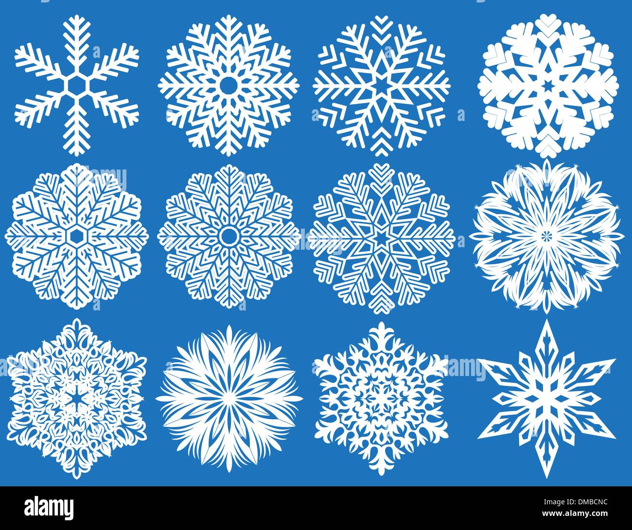 Decorative white snowflakes hi-res stock photography and images - Alamy