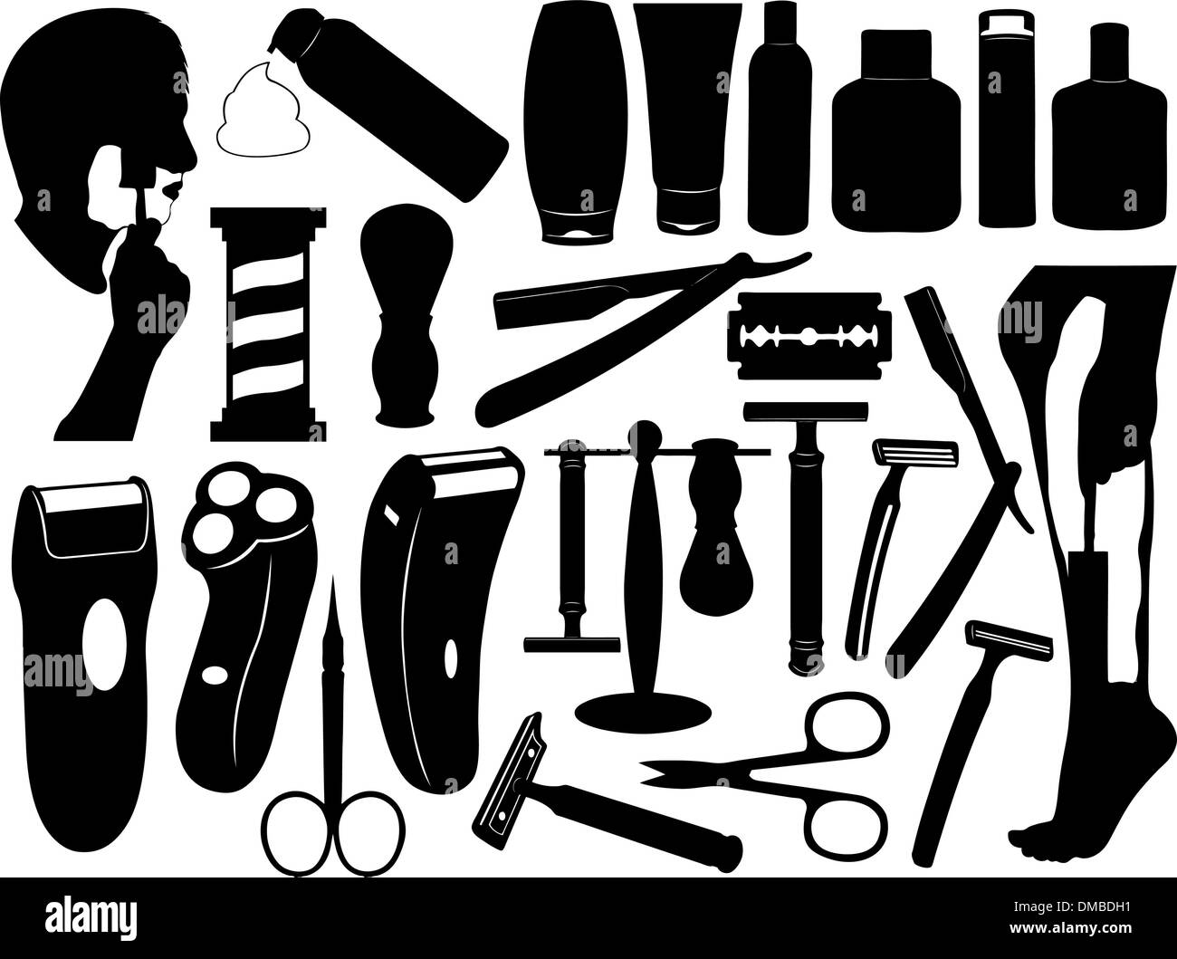 Barber shaving man beard Stock Vector Images - Alamy