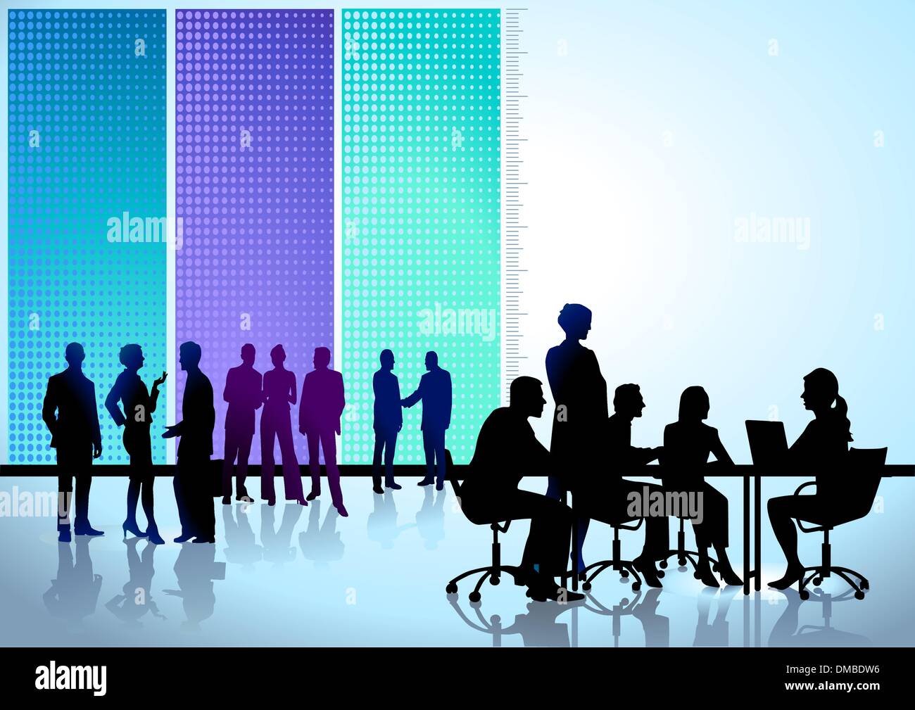 Business Meeting Round Table Stock Vector Images - Alamy