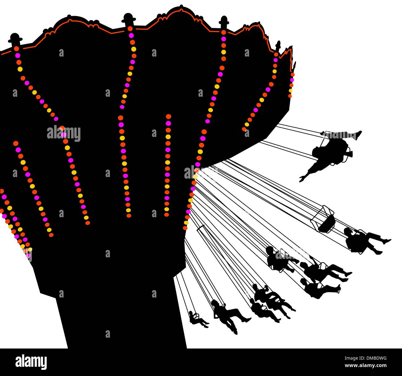 Merry go round night park Stock Vector Images - Alamy