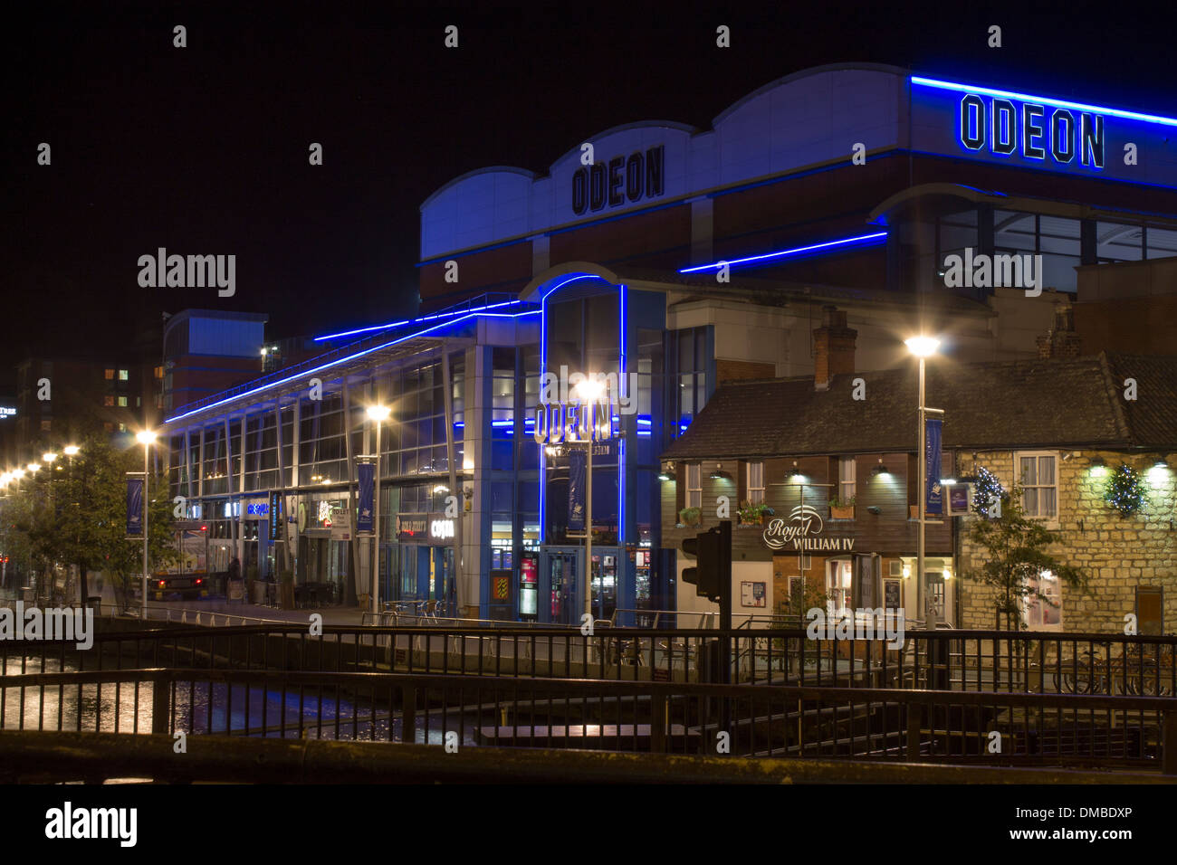 Lincoln UK Brayford front at night Stock Photo - Alamy