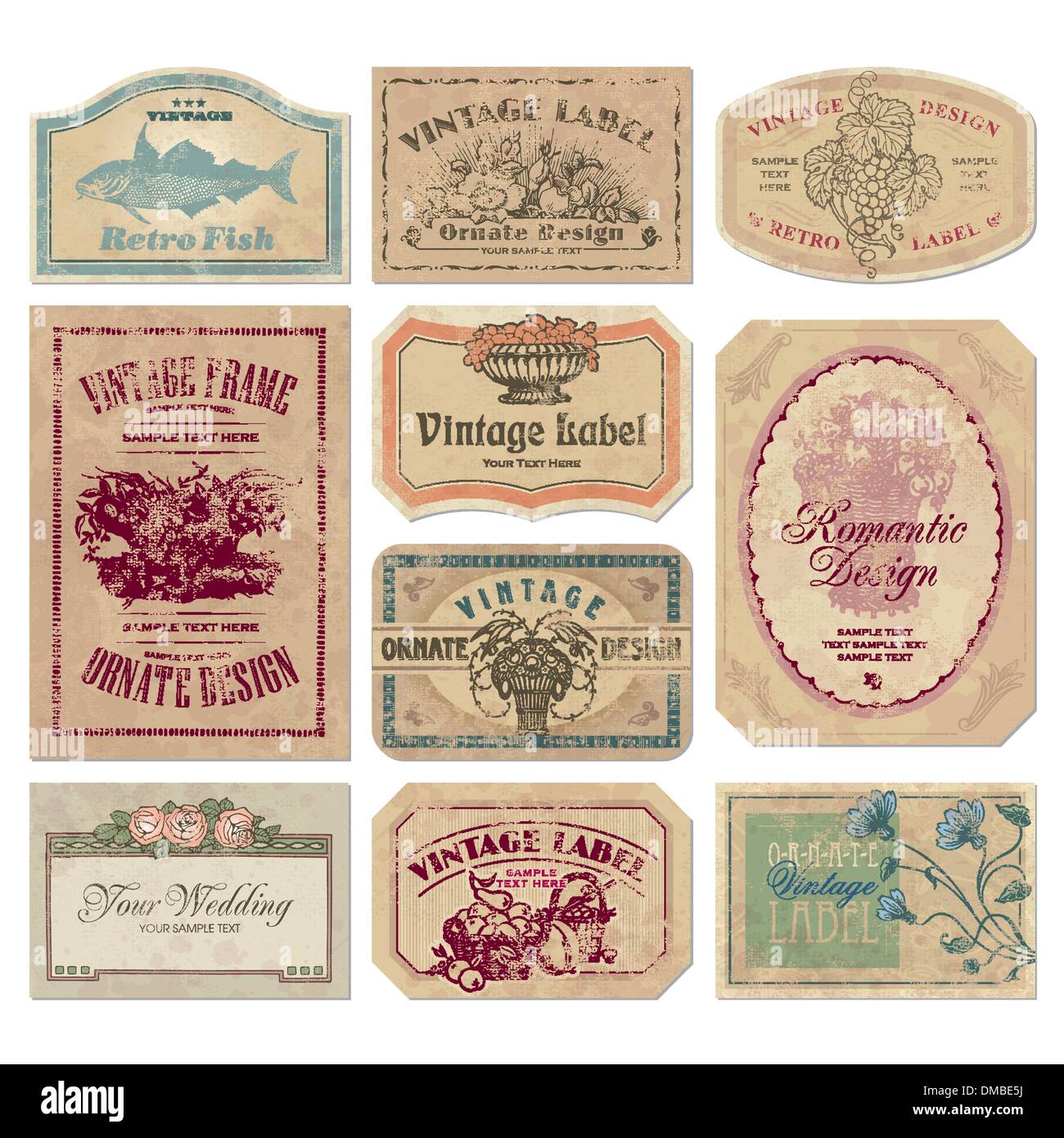 Vintage labels set (vector Stock Vector Image & Art - Alamy