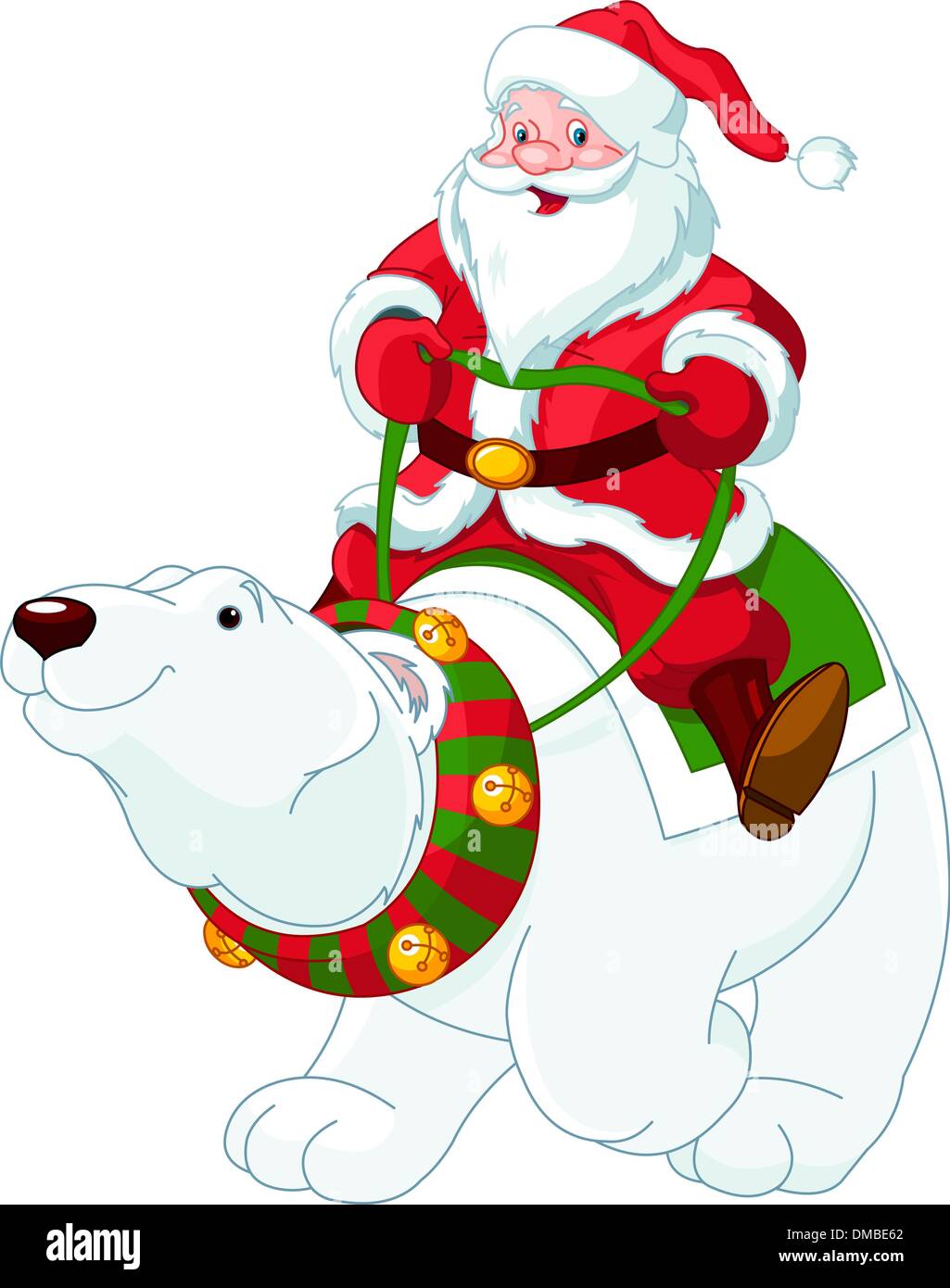 Santa Claus riding on polar bear Stock Vector Image & Art - Alamy
