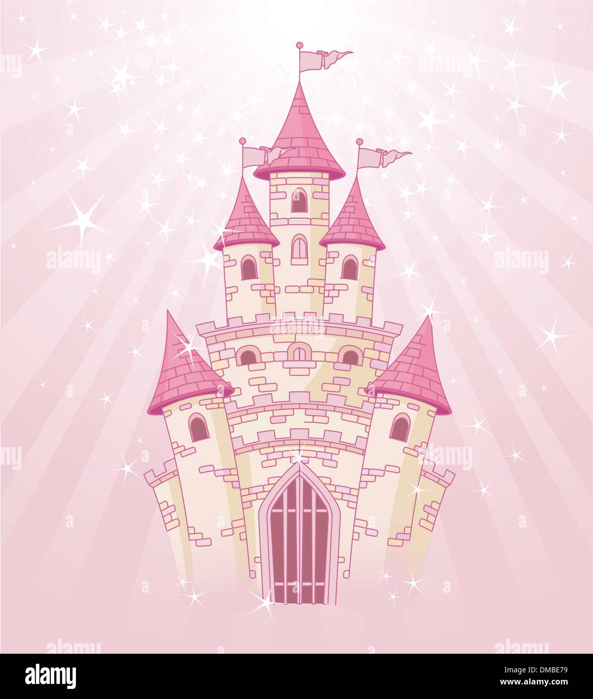 Cute pink fantasy castle Stock Vector Images - Alamy