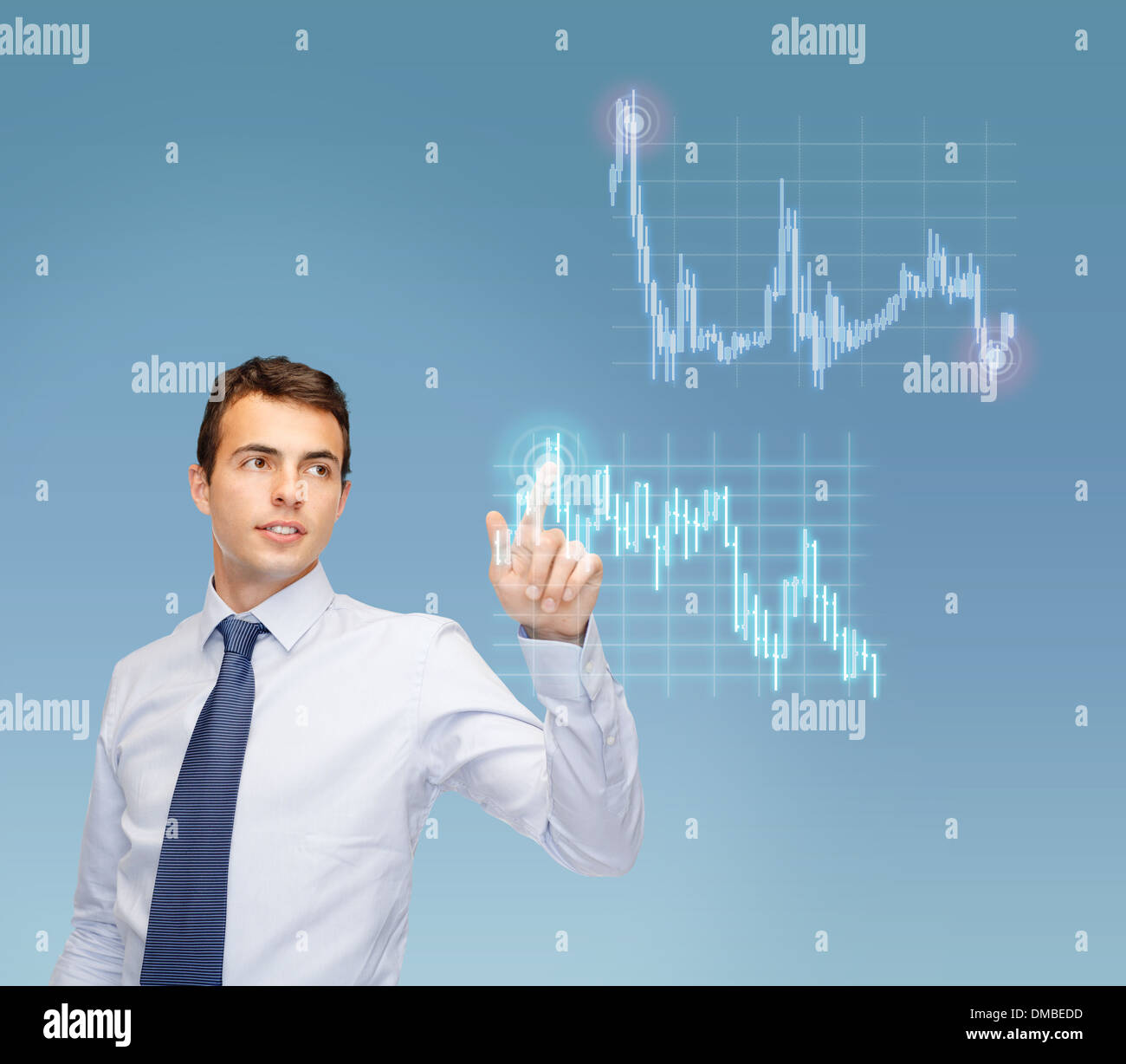 man working with forex chart on virtual screen Stock Photo - Alamy