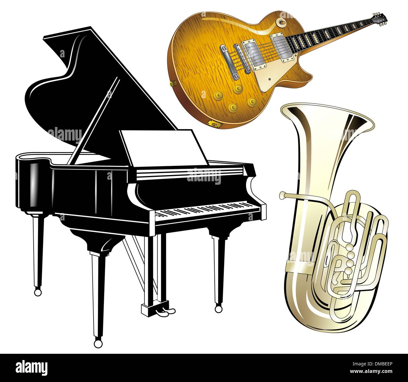 Classic musical instruments Cut Out Stock Images & Pictures - Alamy