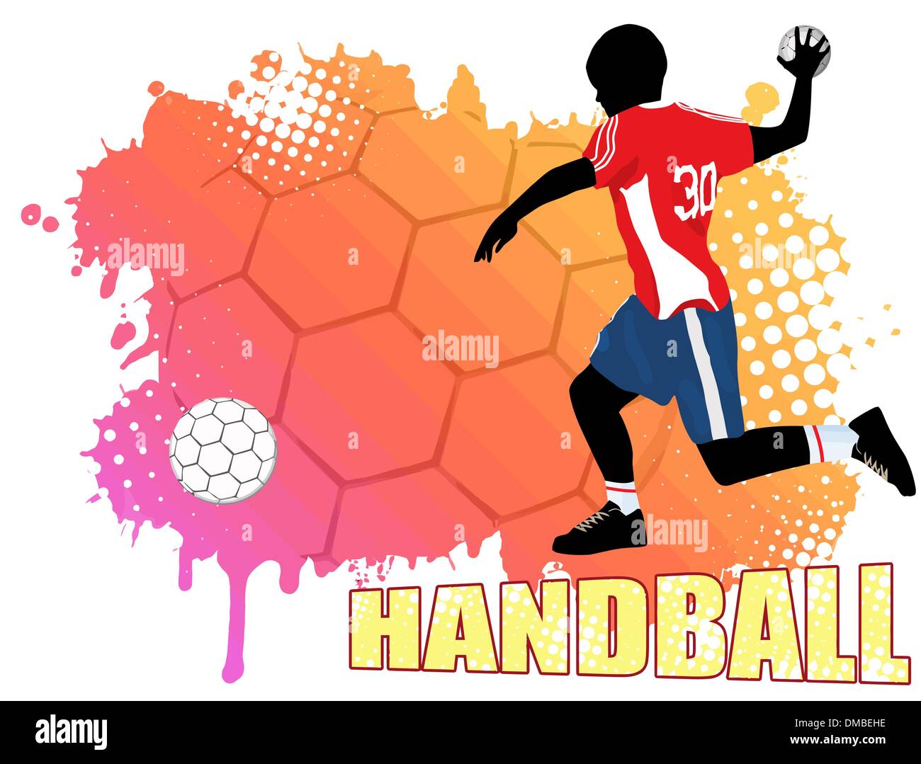 Handball game Stock Vector Images - Alamy