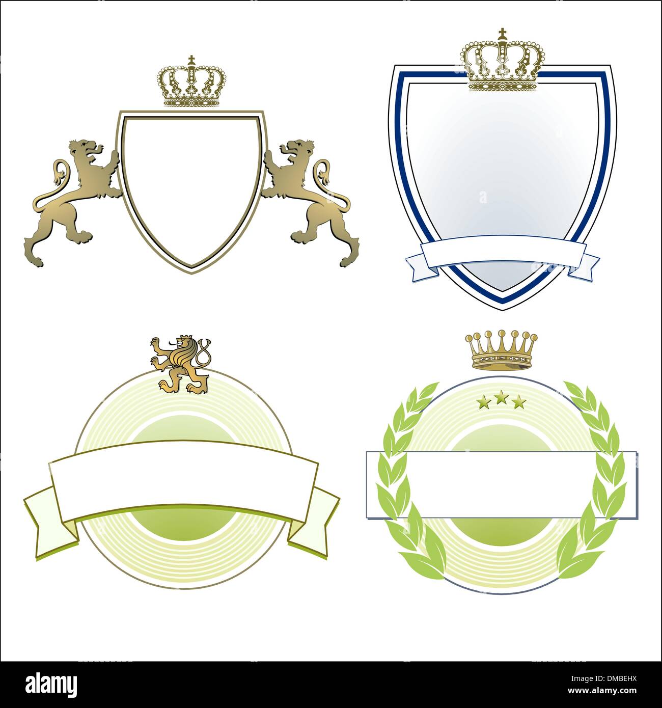 Heraldic crown, lions & shields Stock Vector Image & Art - Alamy