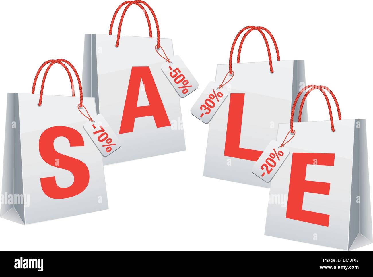 sale, white shopping bags, vector Stock Vector Image & Art - Alamy