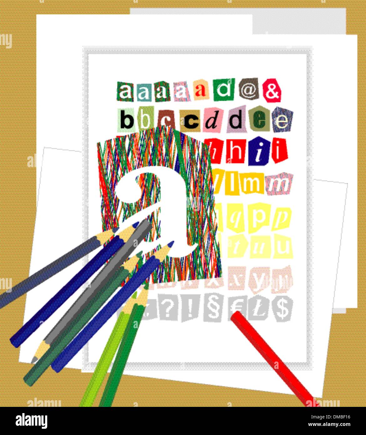 Draw the alphabet Stock Vector Image & Art - Alamy