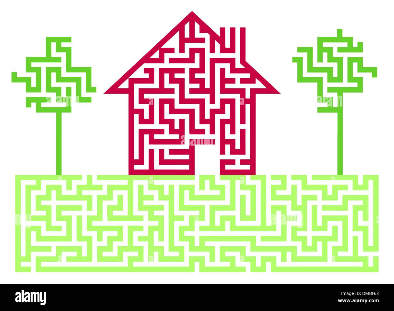 Residential House Labyrinth Stock Vector Image & Art - Alamy