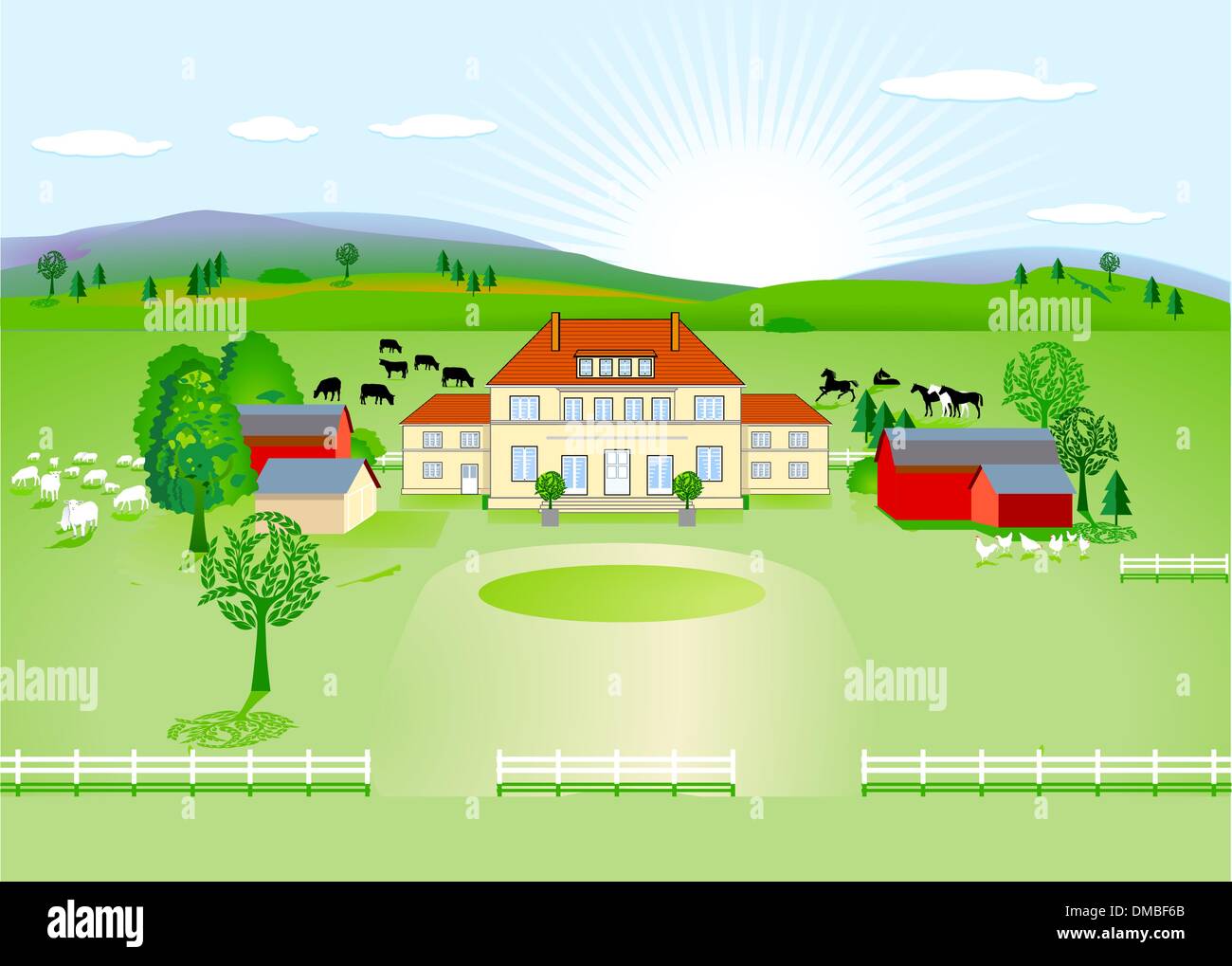 Estate village Stock Vector Images - Alamy