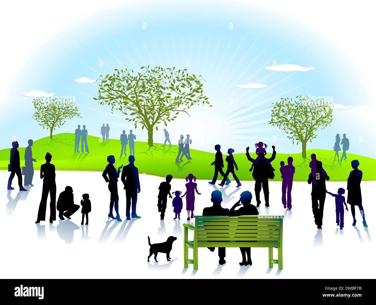 City park path Stock Vector Images - Alamy