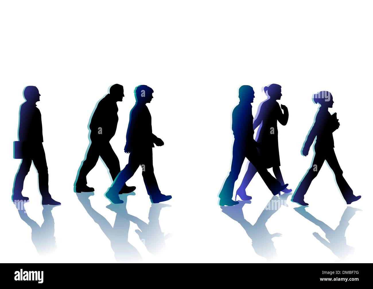 Large group of people walking Cut Out Stock Images & Pictures - Alamy