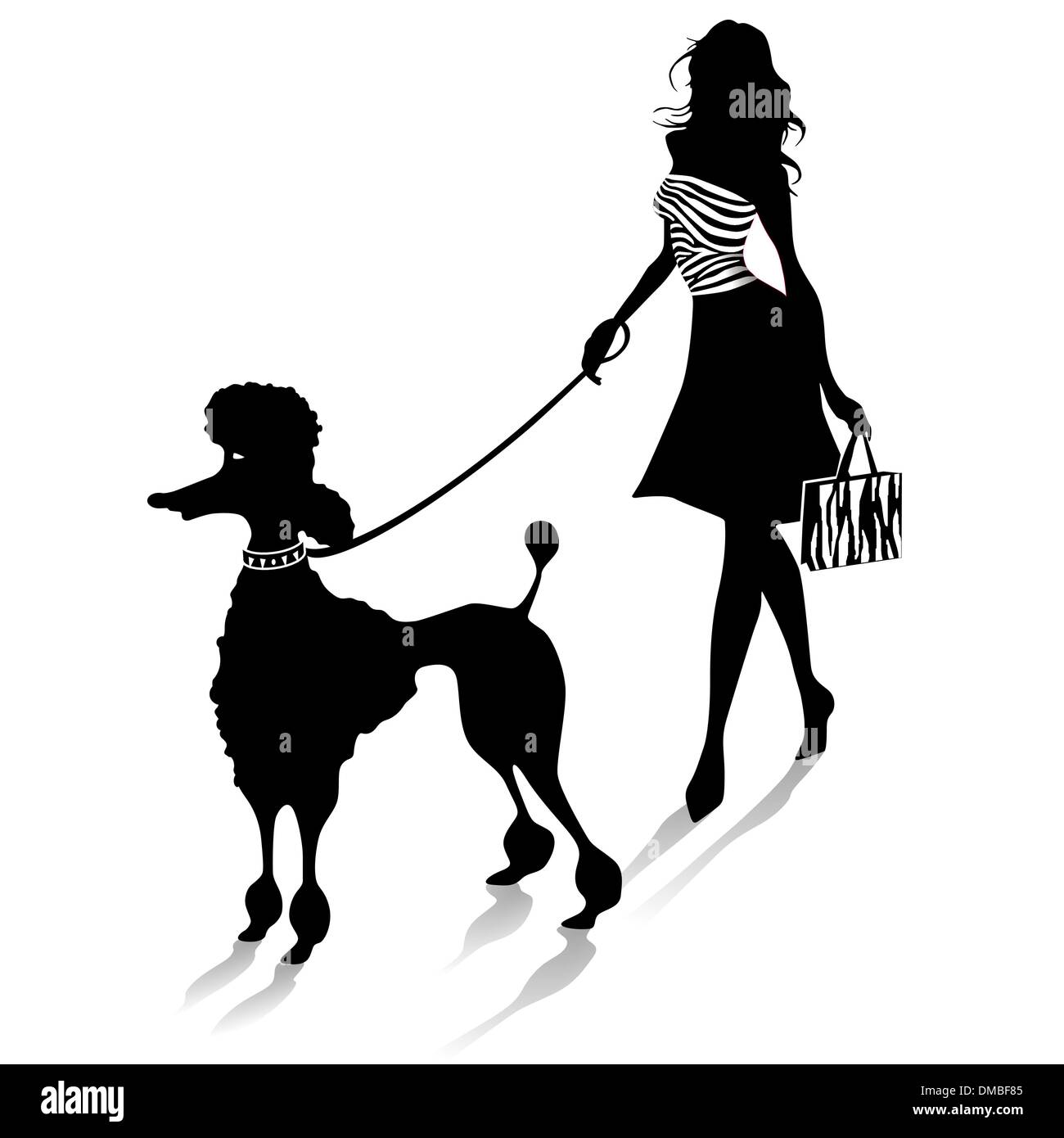 poodle and female Stock Vector Image & Art - Alamy