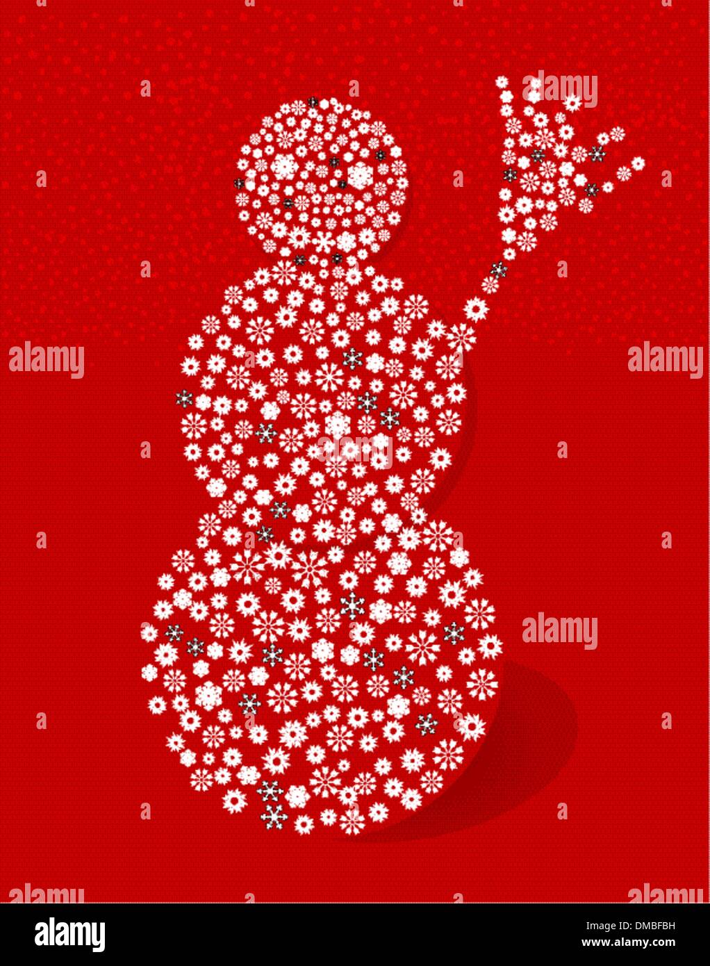 Snowman on red Stock Vector Image & Art - Alamy