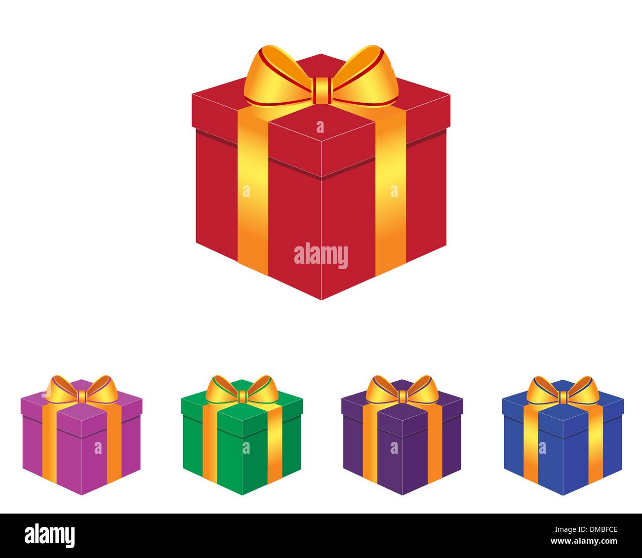 Golden blue gift box Stock Vector Images - Alamy