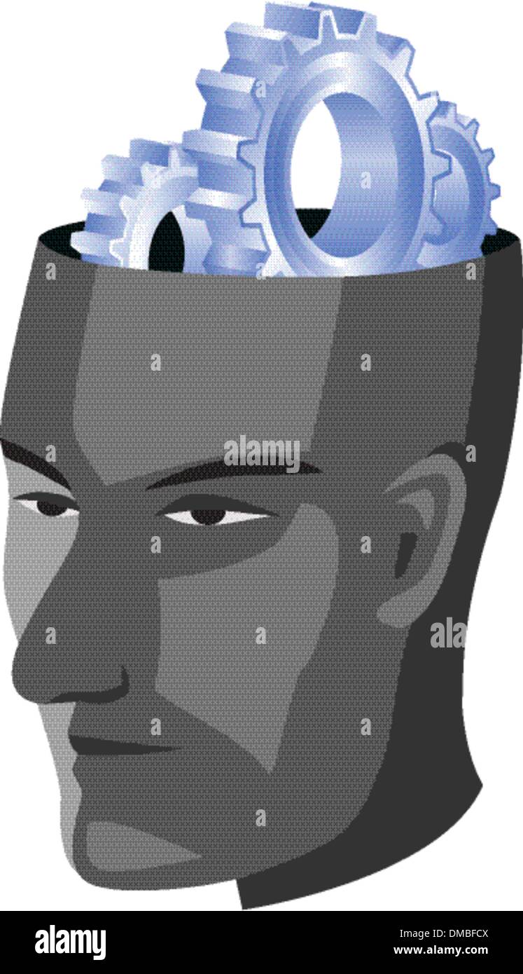 Man head gear technology Stock Vector Images - Alamy