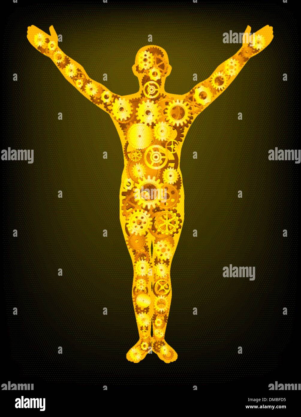 Human silhouette with gear Stock Vector Image & Art - Alamy