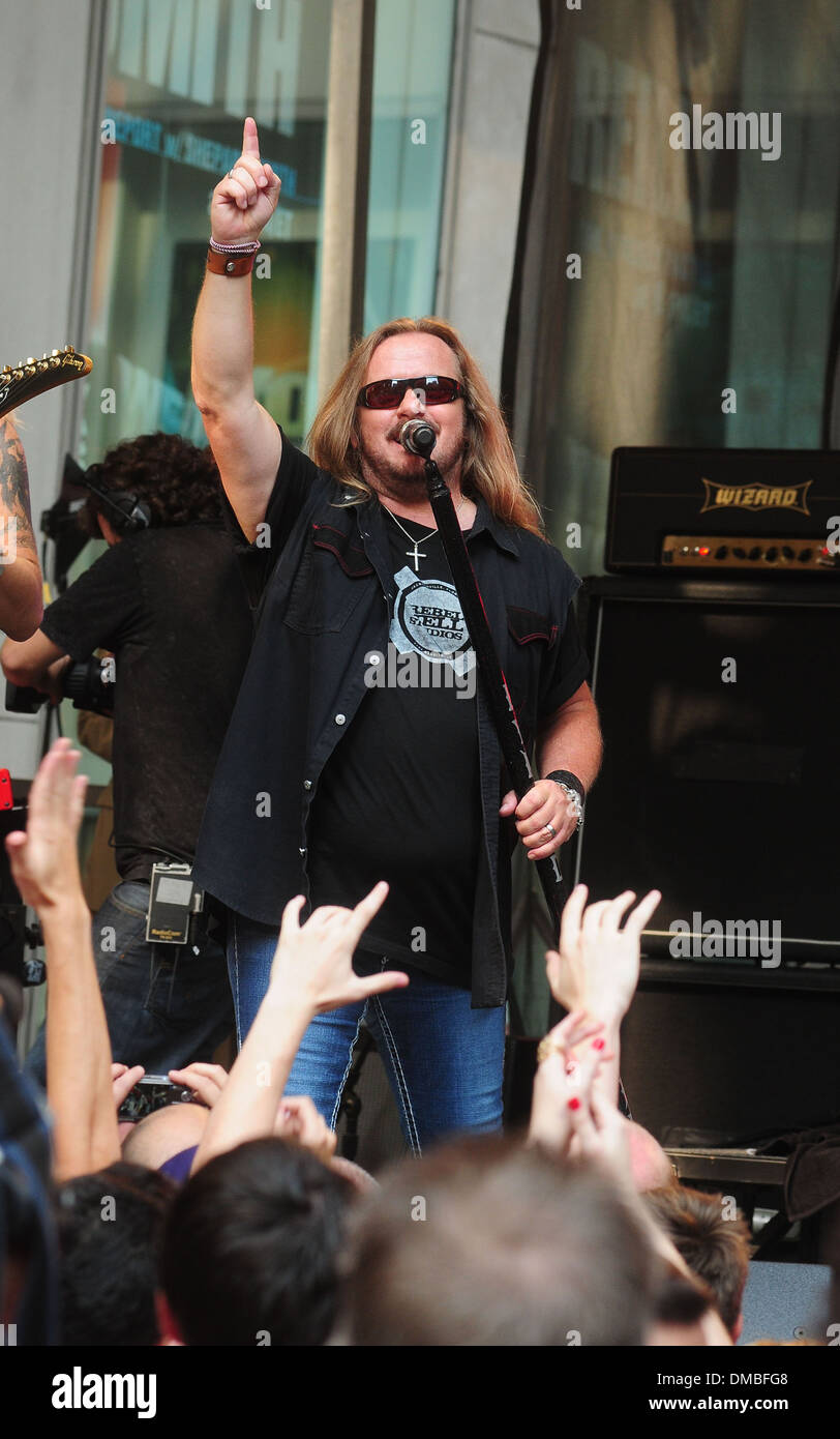 Johnny Van Zant of Lynyrd Skynyrd performs live outside Fox News studio ...