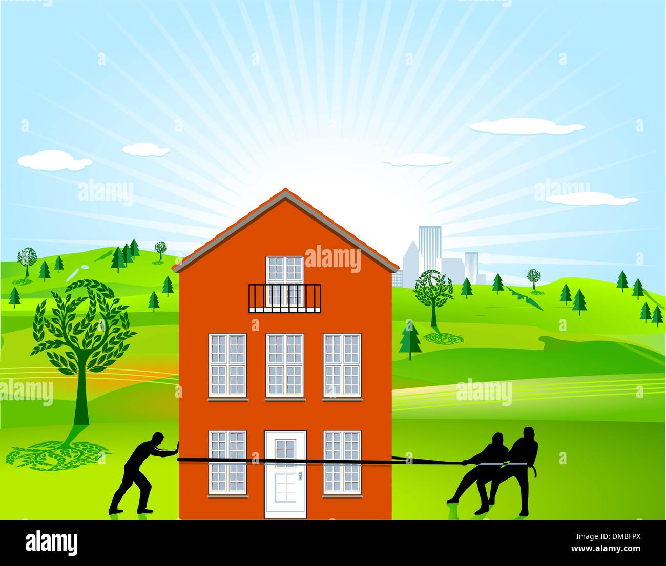 Attractive cottage Stock Vector Images - Alamy