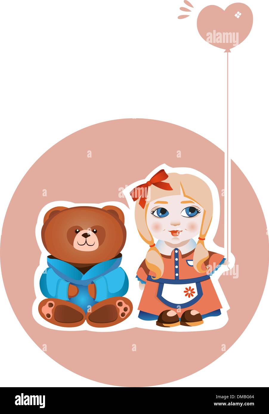 Balloon with girl Stock Vector Images - Alamy