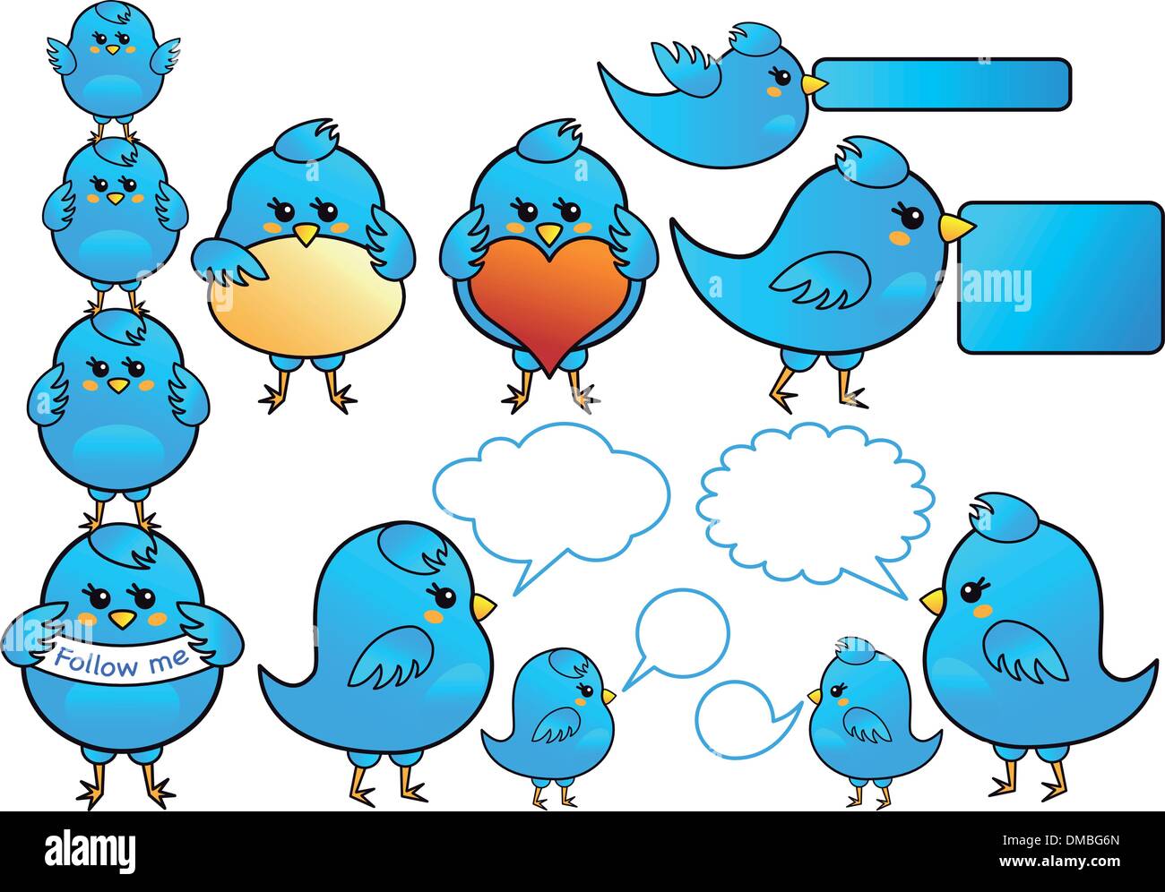 blue bird icons, vector Stock Vector Image & Art - Alamy