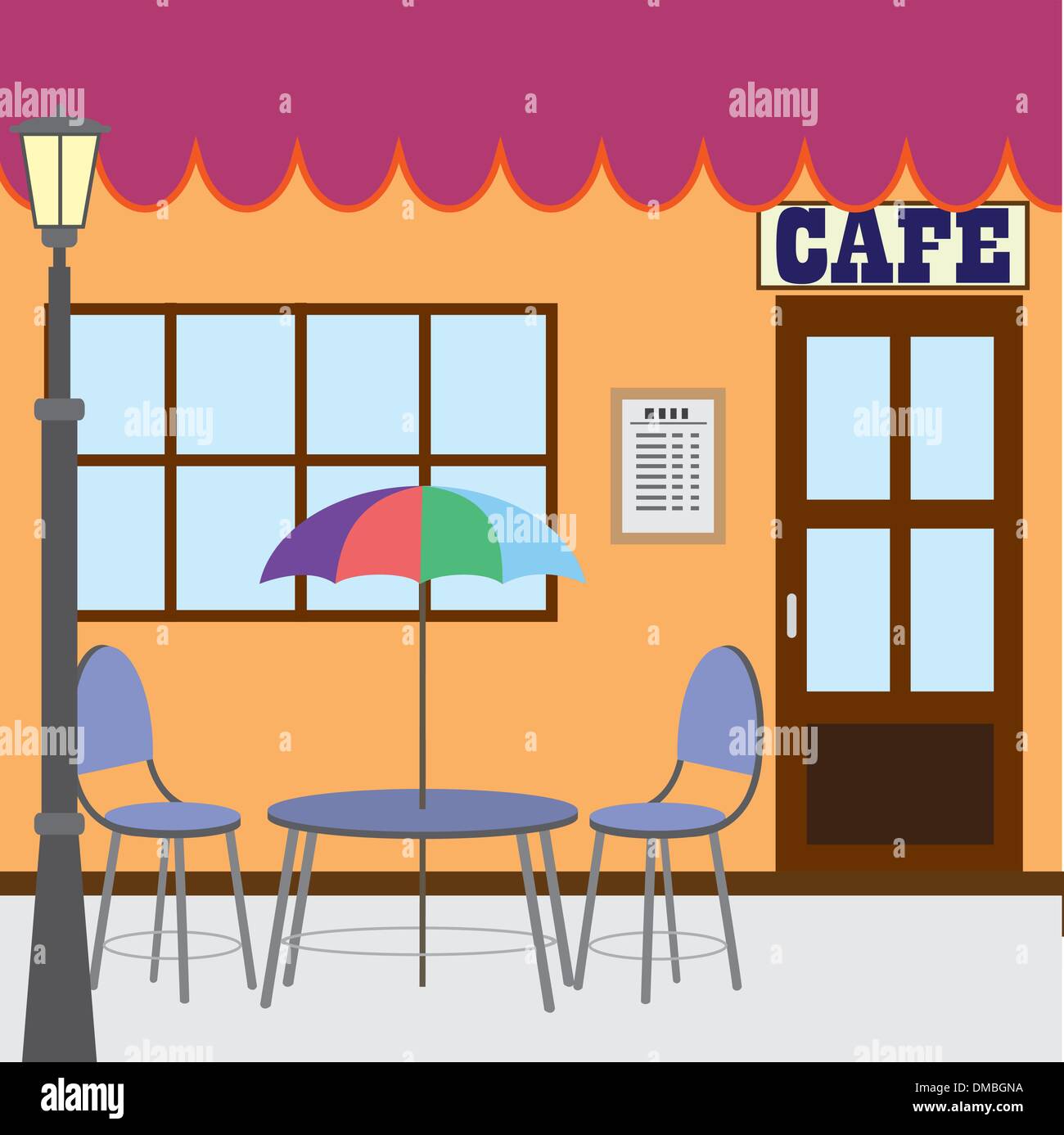 Sidewalk cafe dining Stock Vector Images - Alamy