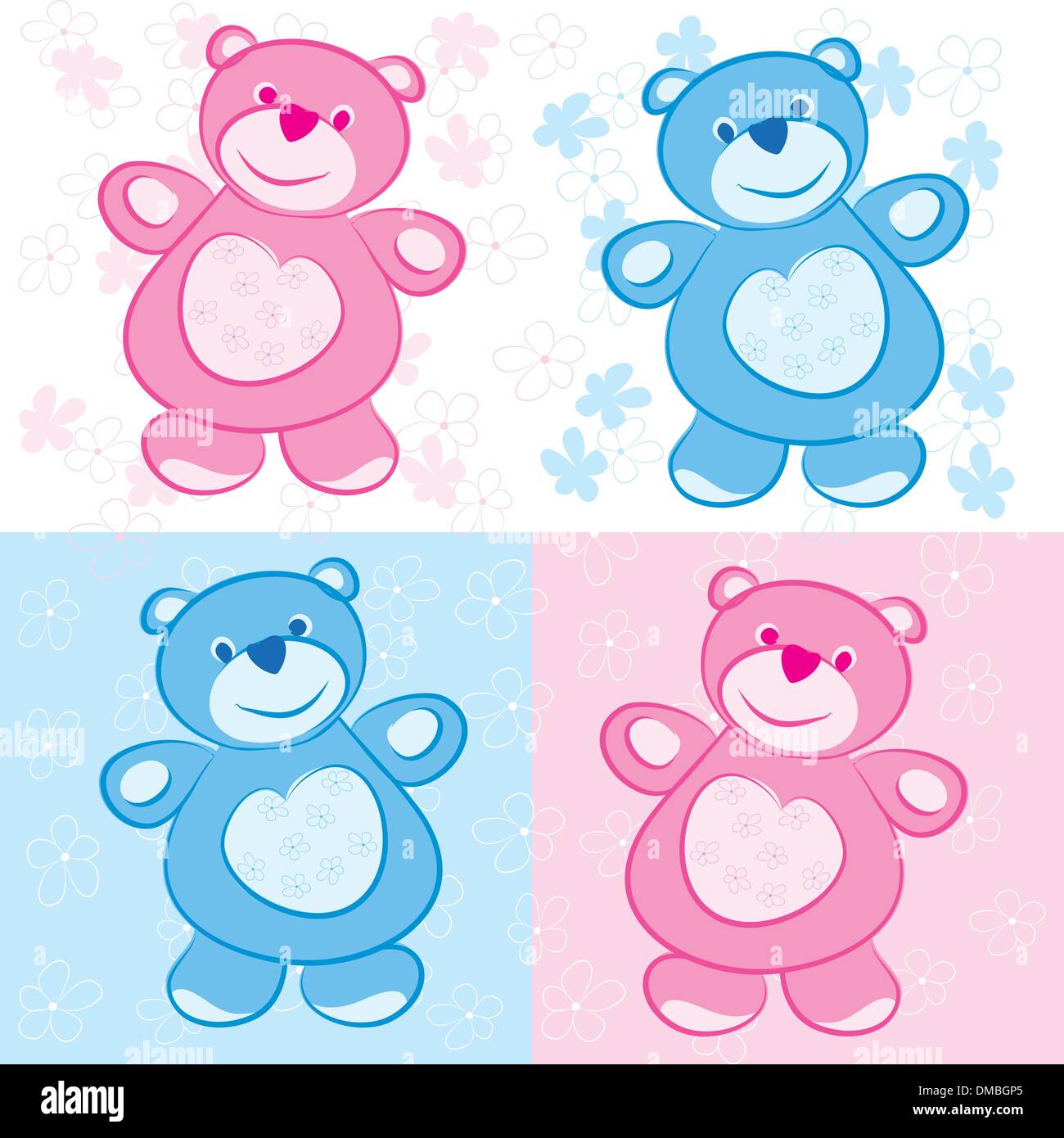 Cute teddy bear blue Stock Vector Images - Alamy