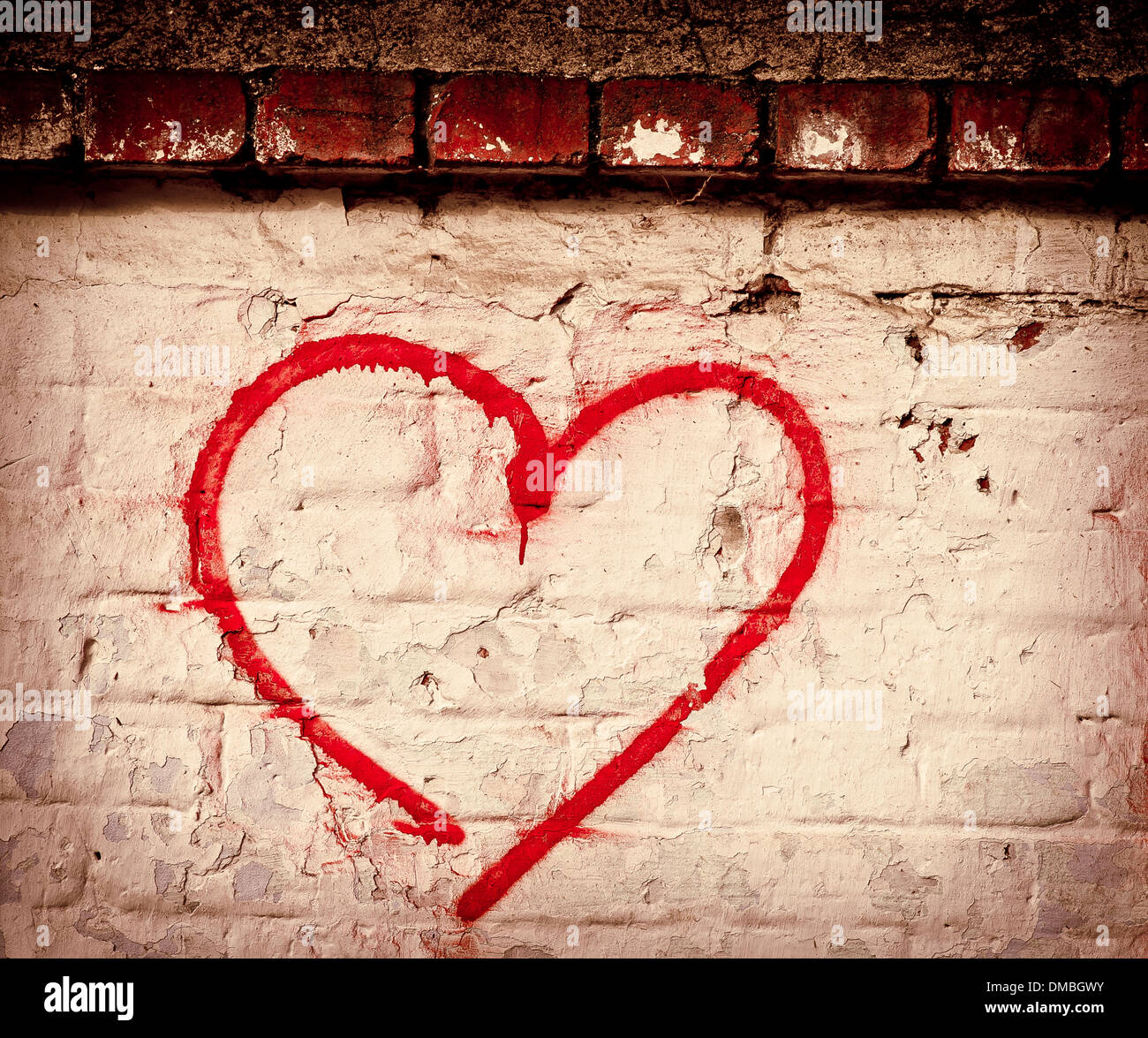 Brick wall heart urban hi-res stock photography and images - Alamy