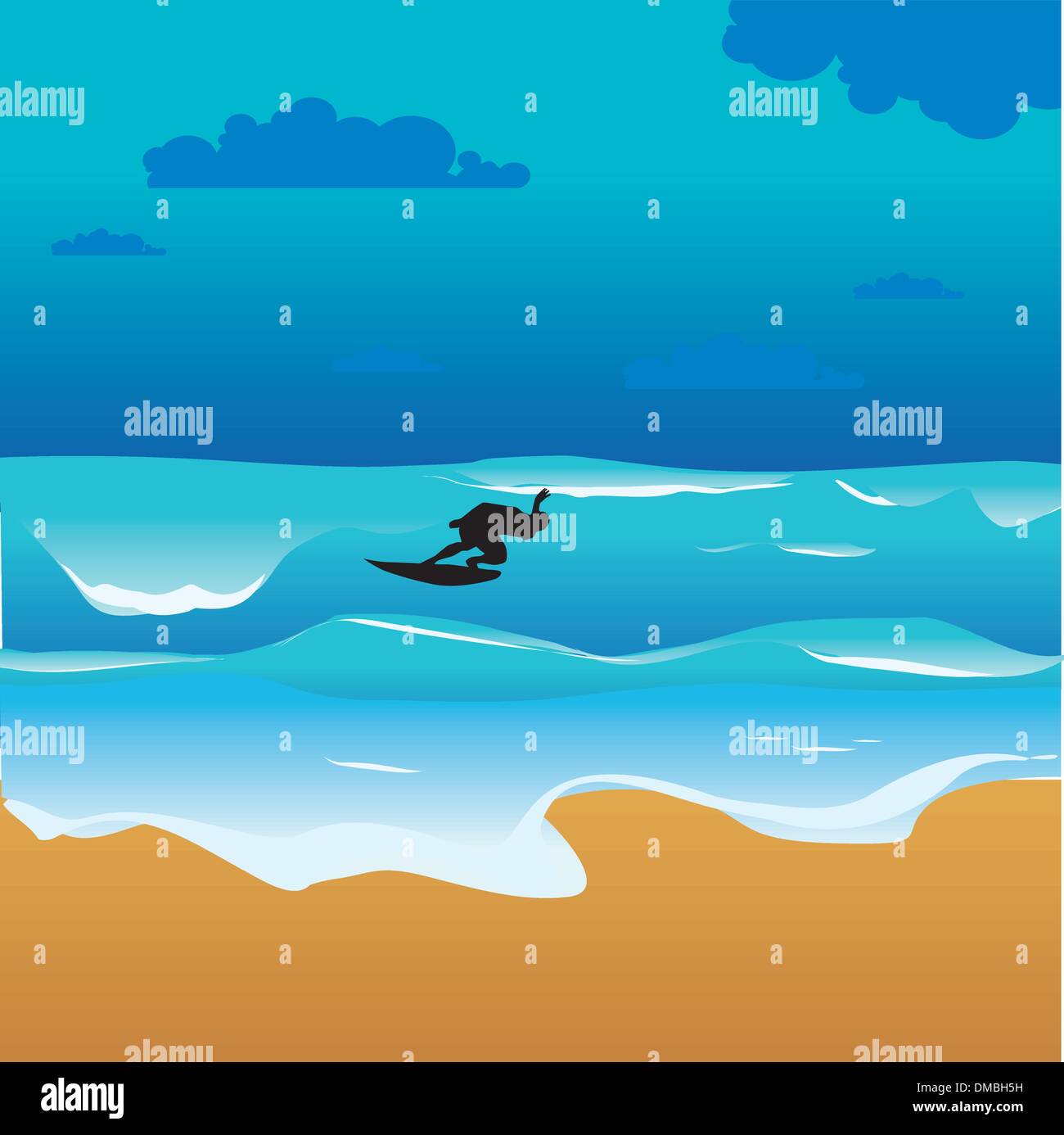 Night sea waves Stock Vector Images - Alamy