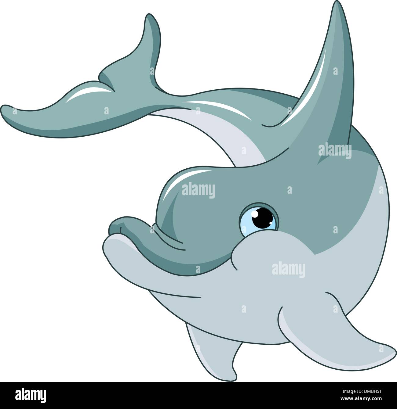 Swimming Dolphin Stock Vector Image & Art - Alamy