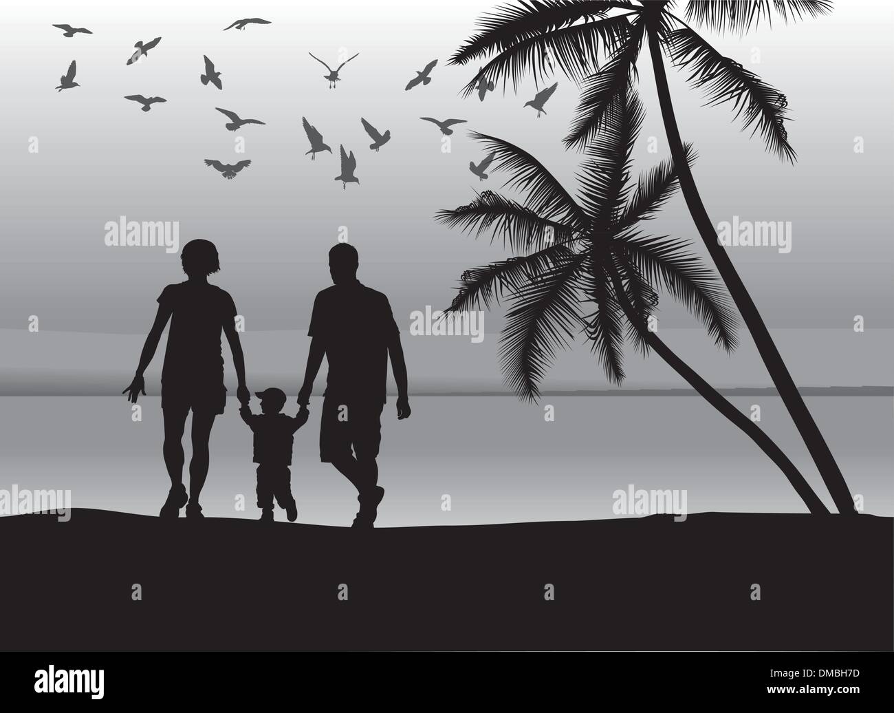 Two people at the beach Stock Vector Images - Alamy