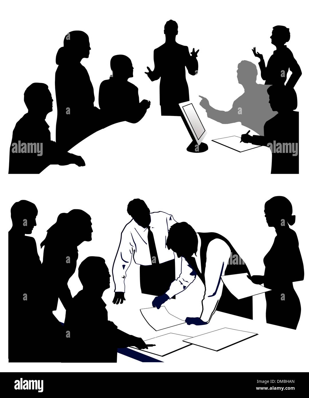 Office businesspeople meeting presentation Stock Vector Images - Alamy
