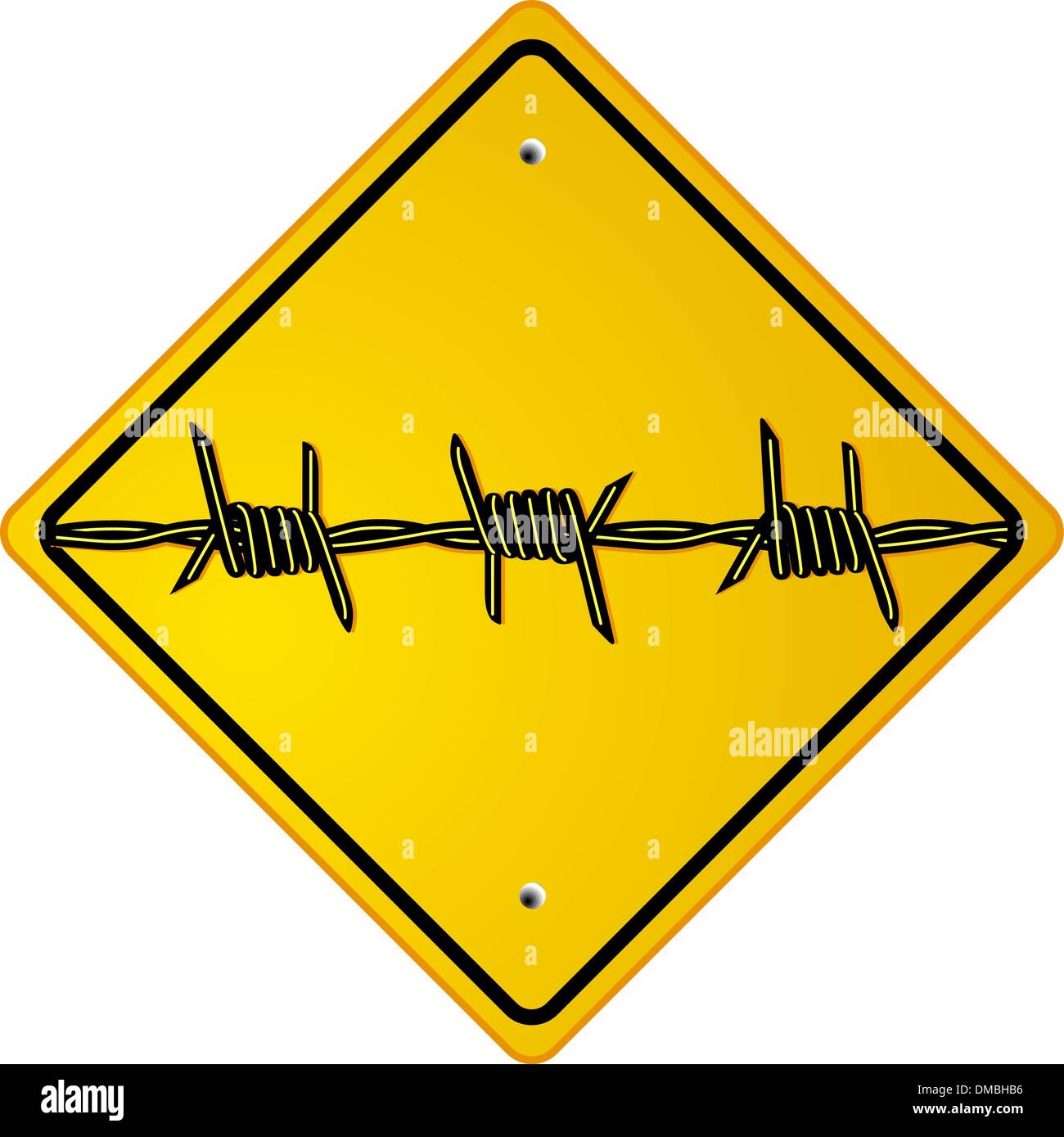 Barbed wire and warning sign hi-res stock photography and images - Alamy