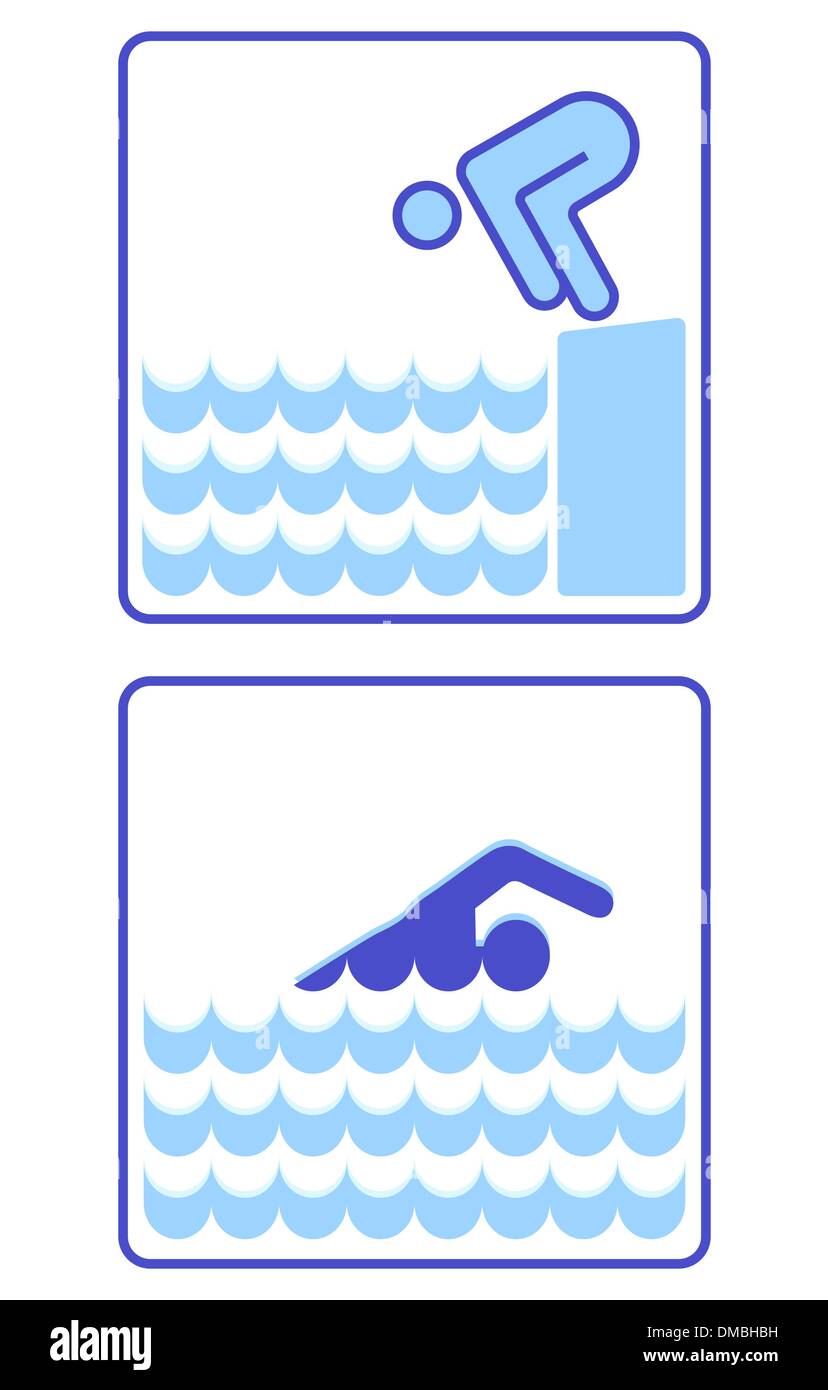 Swimmer signs hi-res stock photography and images - Alamy