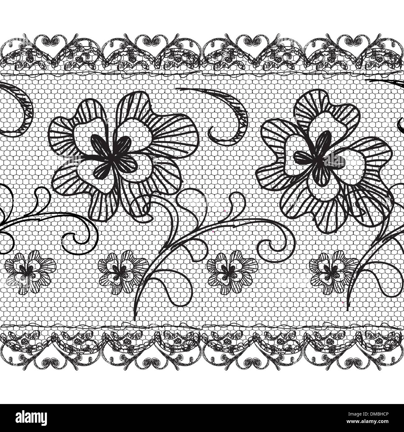 Black lace embroidery Stock Vector Images - Alamy