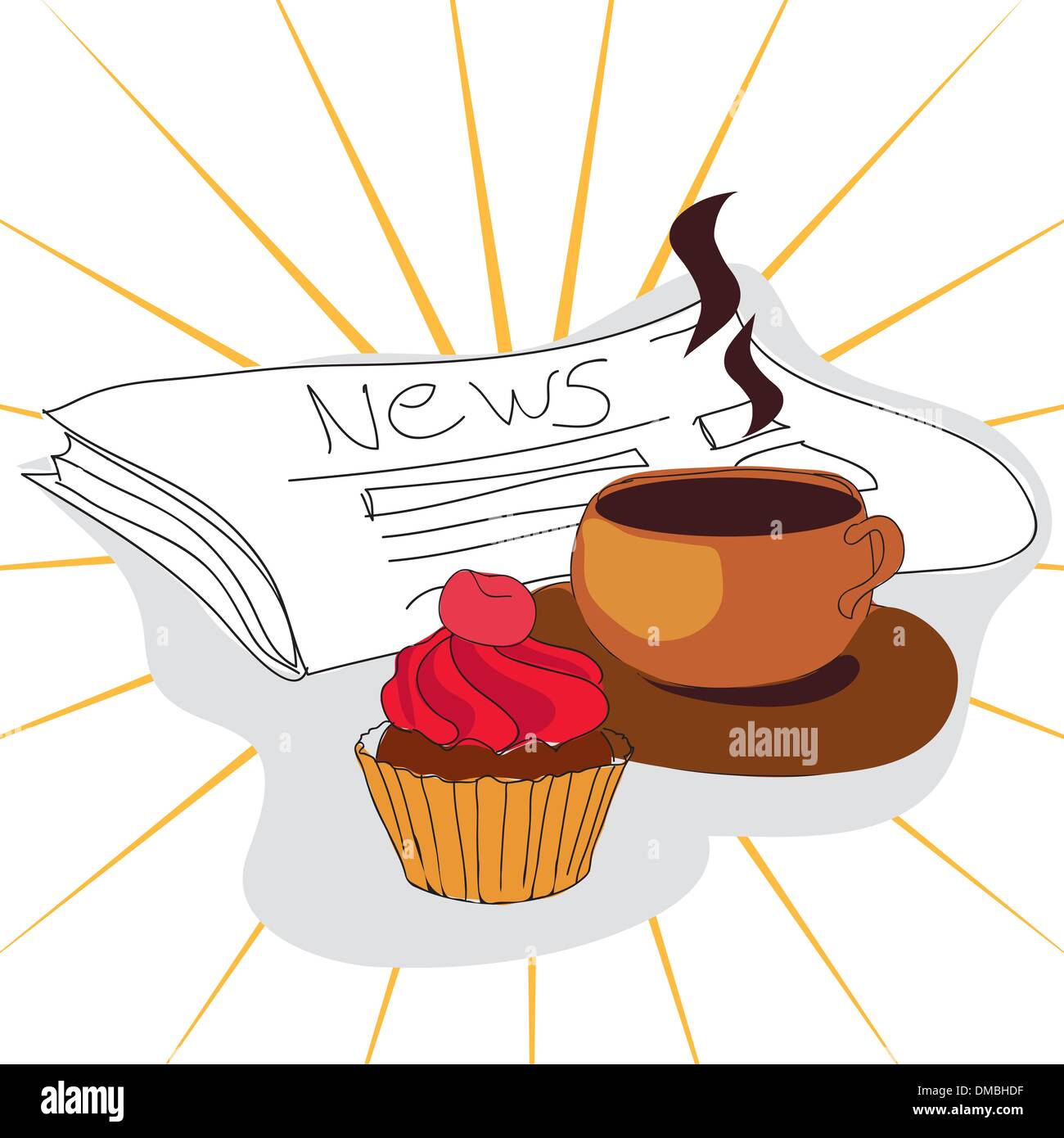 Newspaper coffee Stock Vector Images - Alamy