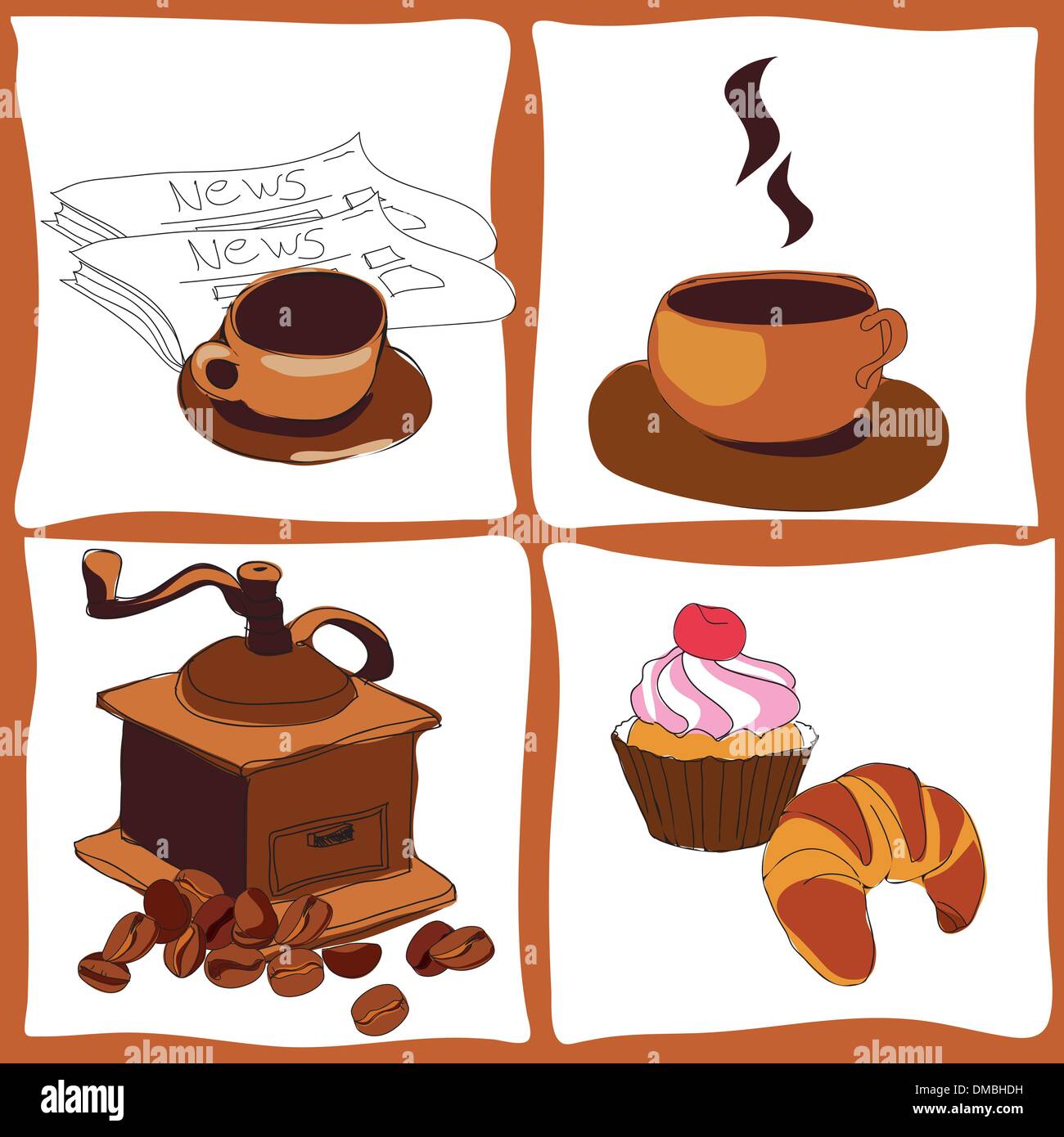 Coffee and cake Stock Vector Image & Art - Alamy