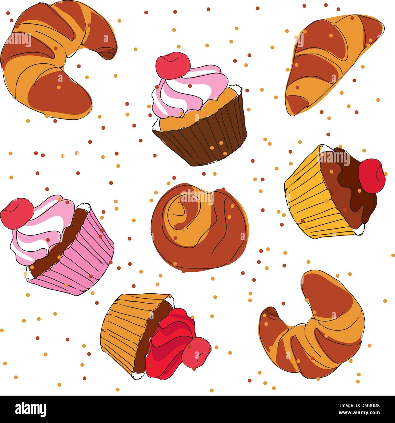Dessert pattern Cut Out Stock Images & Pictures - Alamy