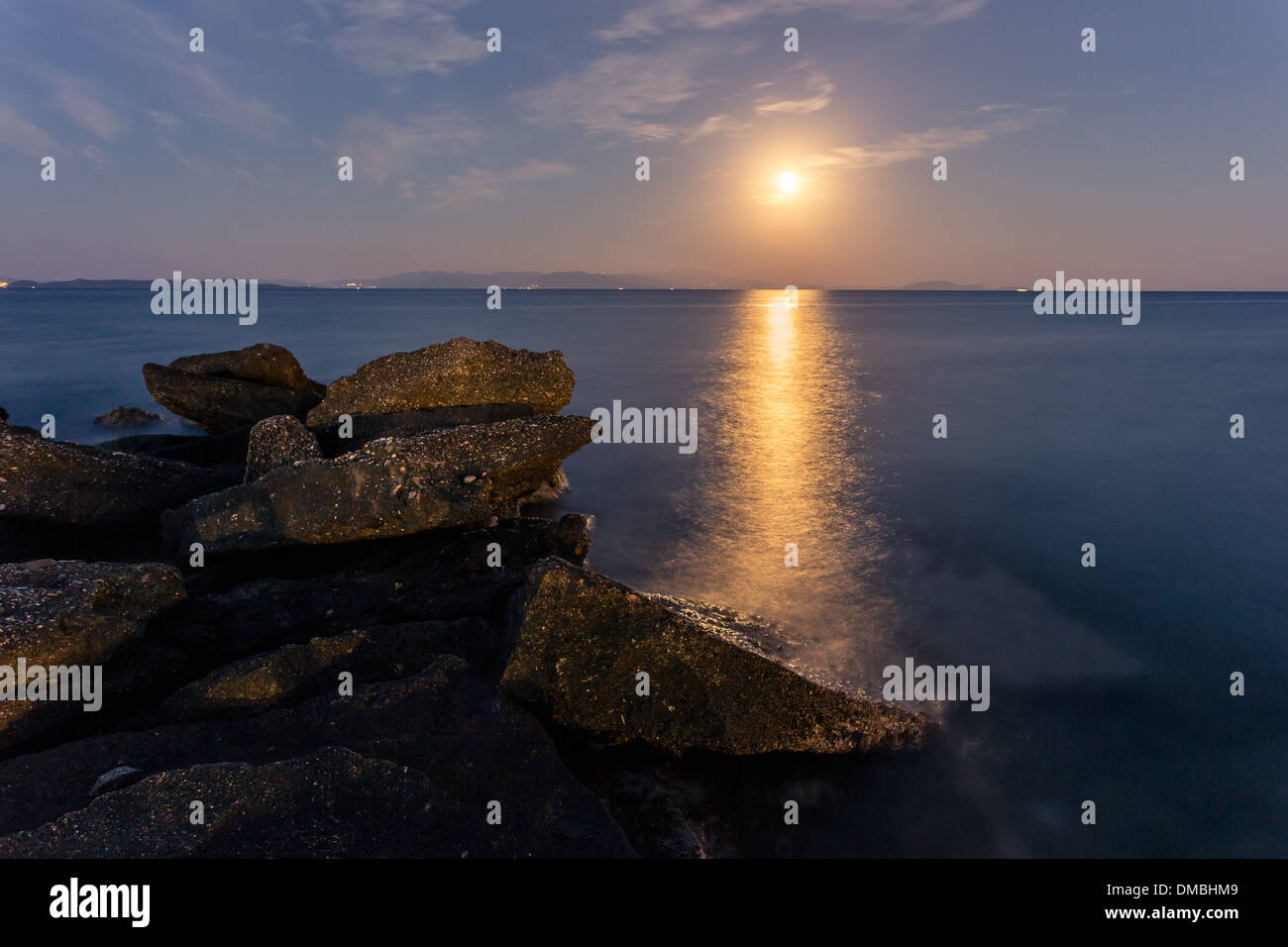 Moon rise with reflection hi-res stock photography and images - Alamy
