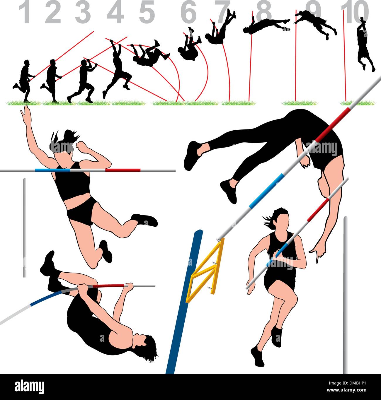 Pole Vault Athletes Set Stock Vector Image & Art - Alamy